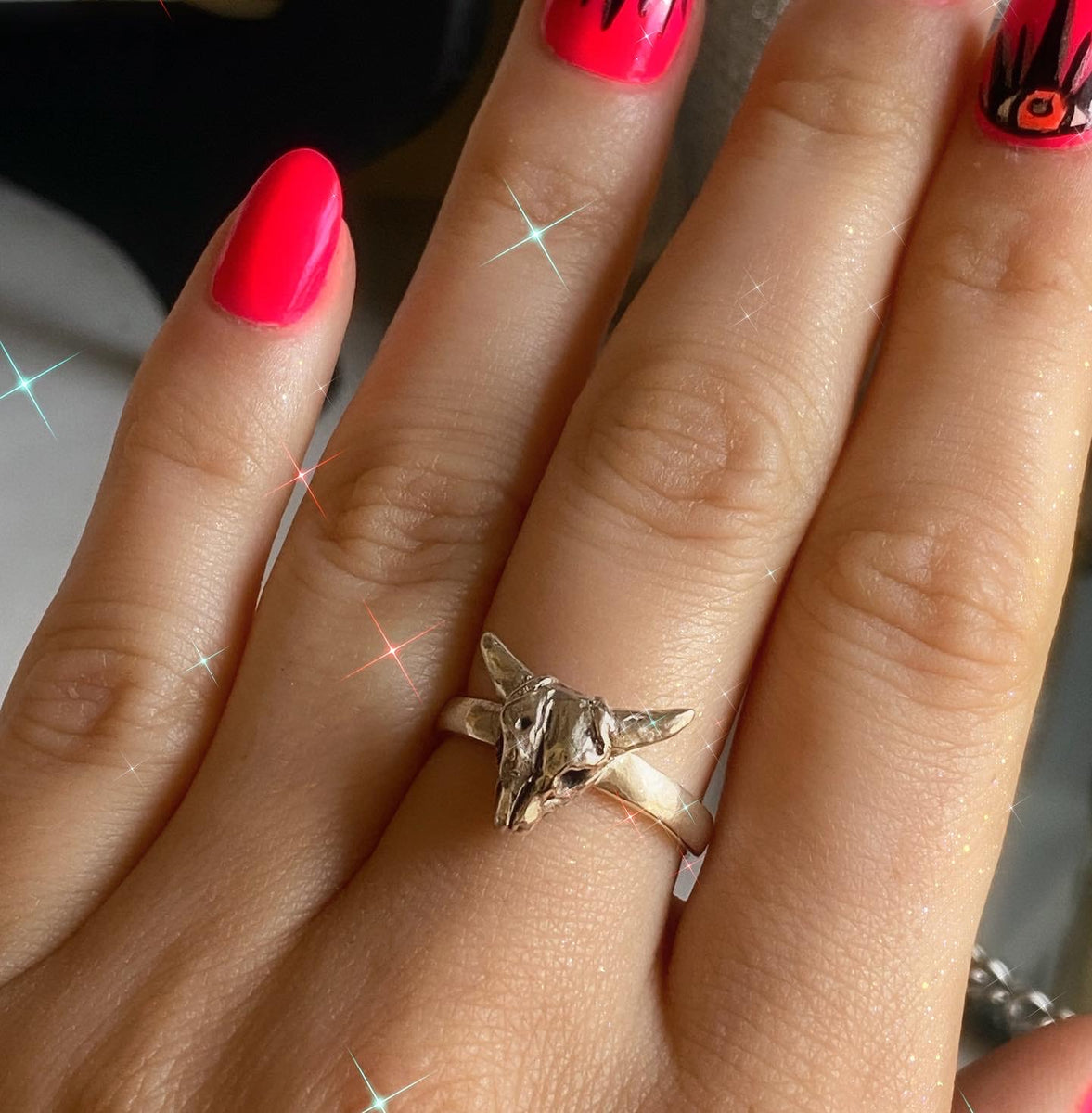 Baby Bull Skull Ring – Drowning Bear